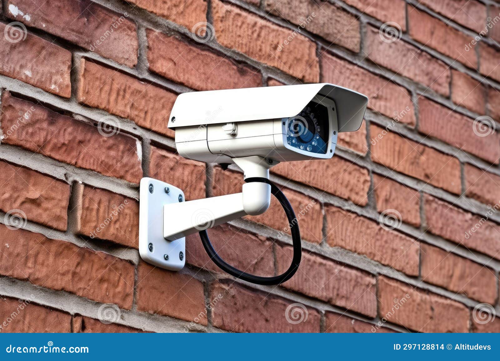Multi-lensed Ip Camera on a Brick Wall Stock Photo - Image of ...