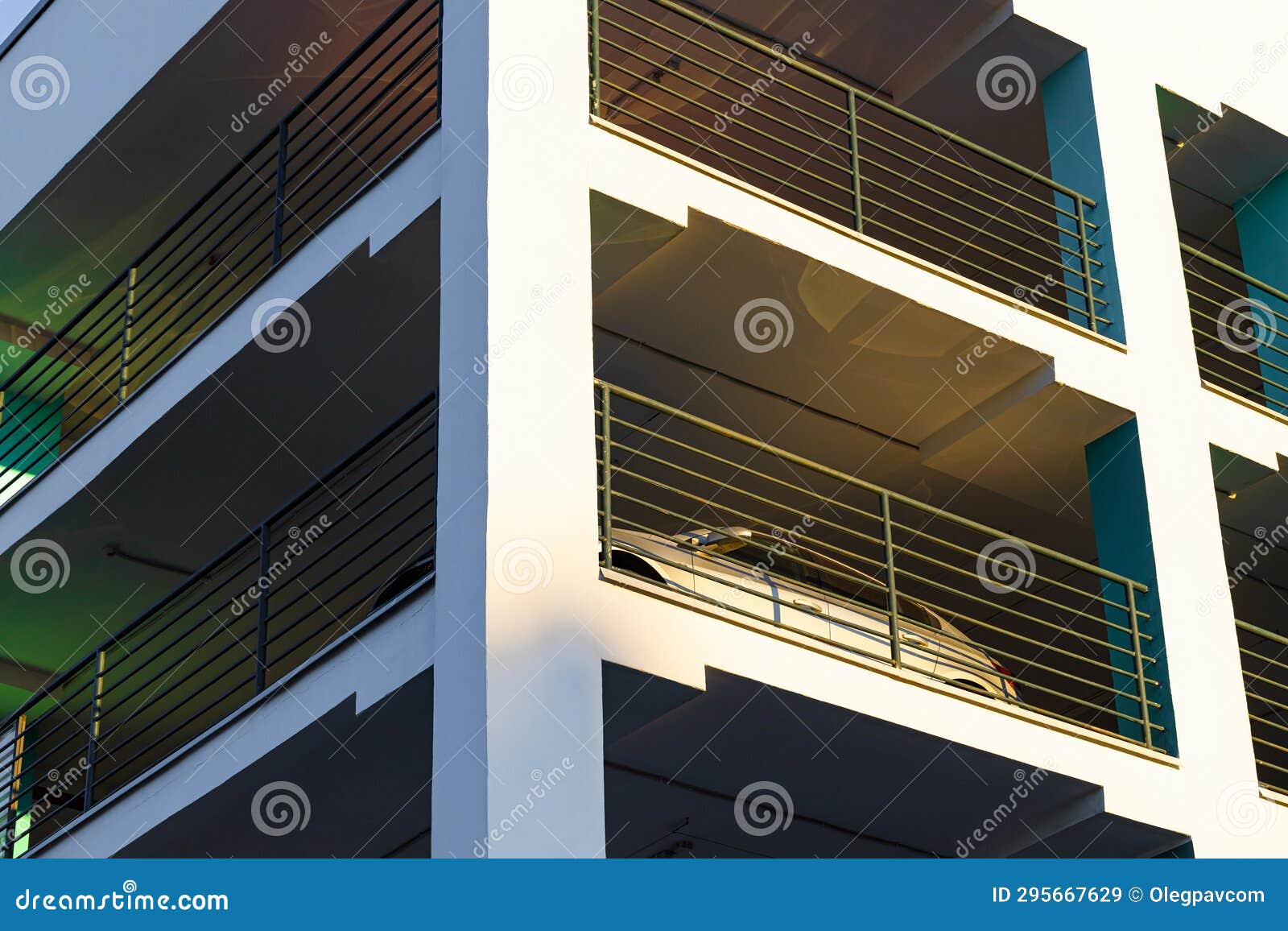 Multi-level Car Parking Shot from Below. Stock Image - Image of floor ...