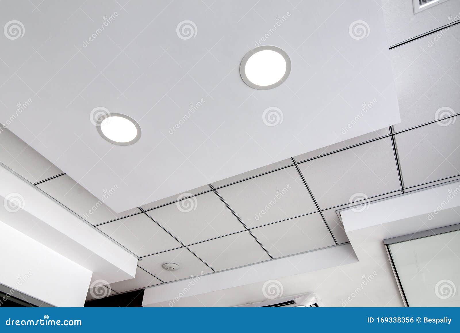 Multi-level Ceiling with Three-dimensional Protrusions. Stock Photo ...