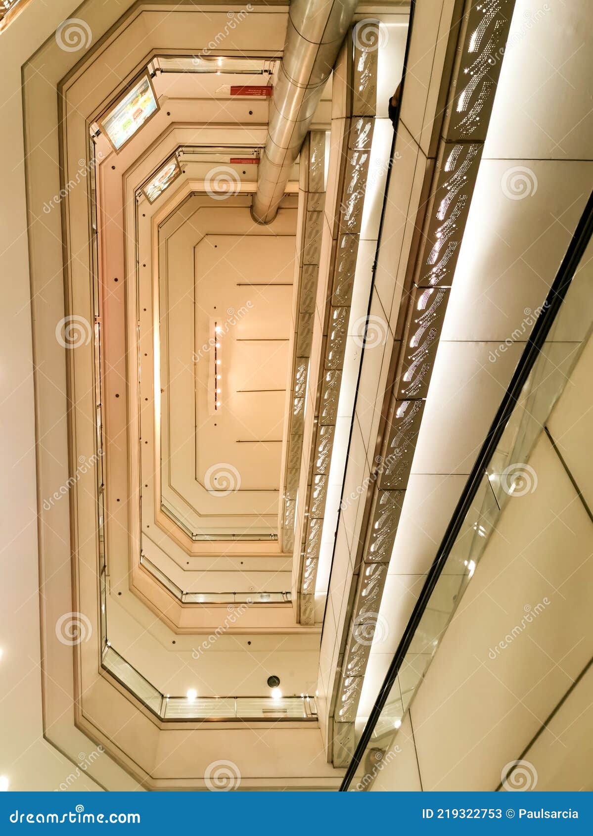 Multi Level Escalator Looking Up Stock Image - Image of property ...