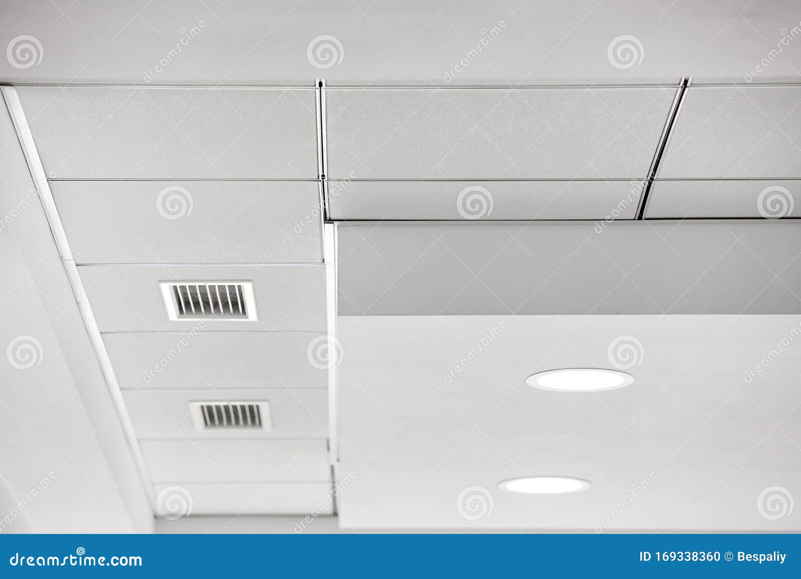 Multi-level Gypsum Plasterboard Ceiling and a White Square Tile ...