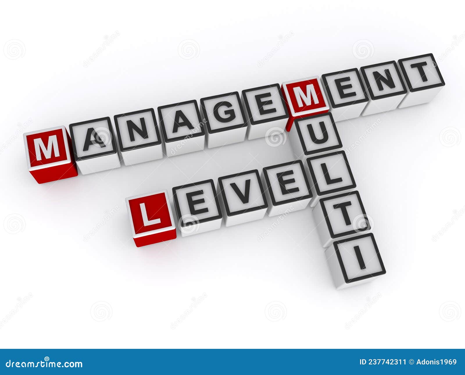 Multi Level Management Word Block on White Stock Illustration ...