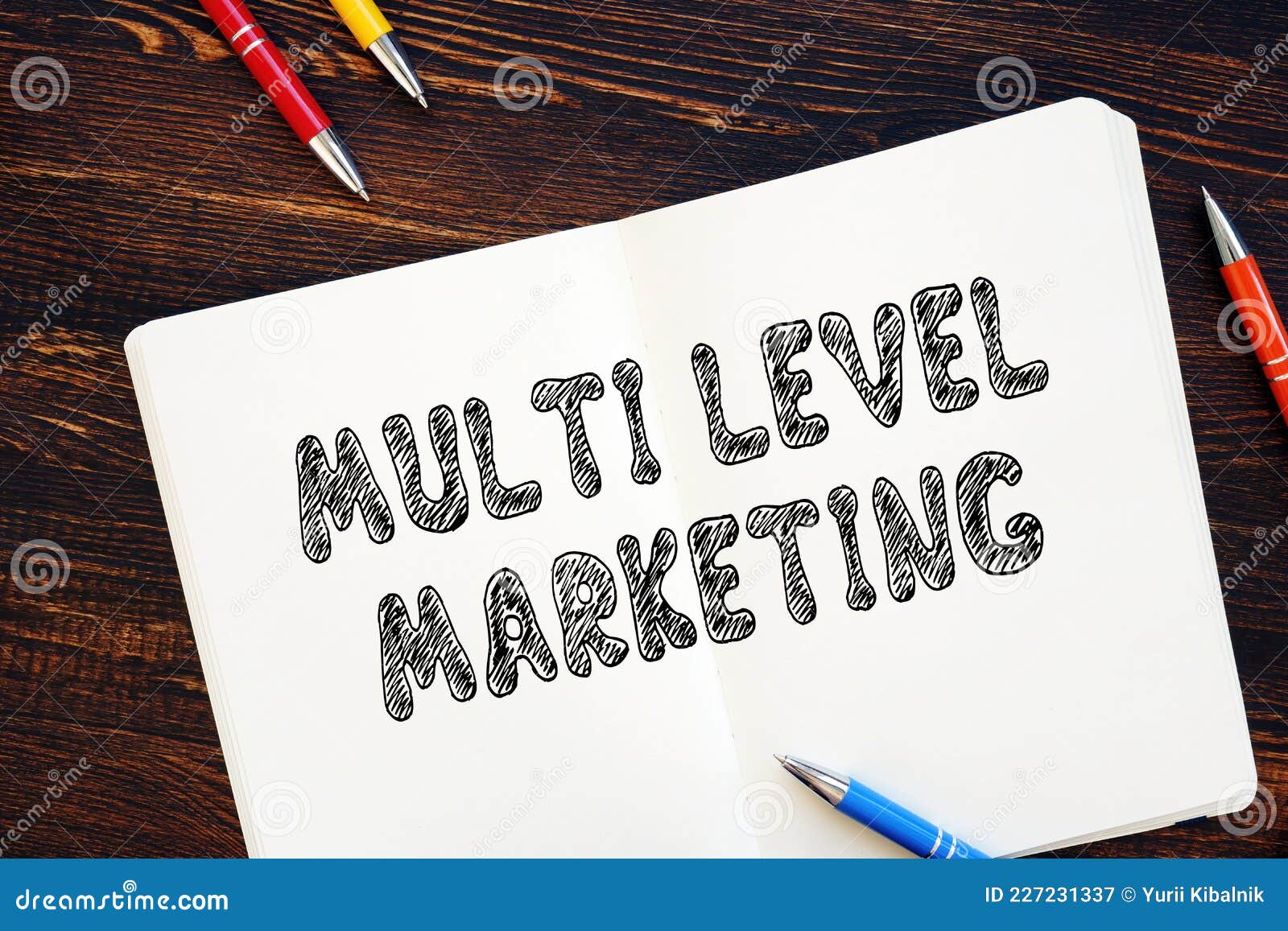 Multi Level Marketing Phrase on the Sheet Stock Image - Image of debt ...