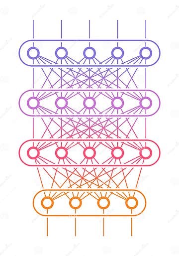Neural Network. Artificial Intelligence Concept. Computer Neuron Net Stock Vector - Illustration ...