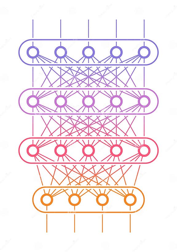 Neural Network. Artificial Intelligence Concept. Computer Neuron Net Stock Vector - Illustration ...