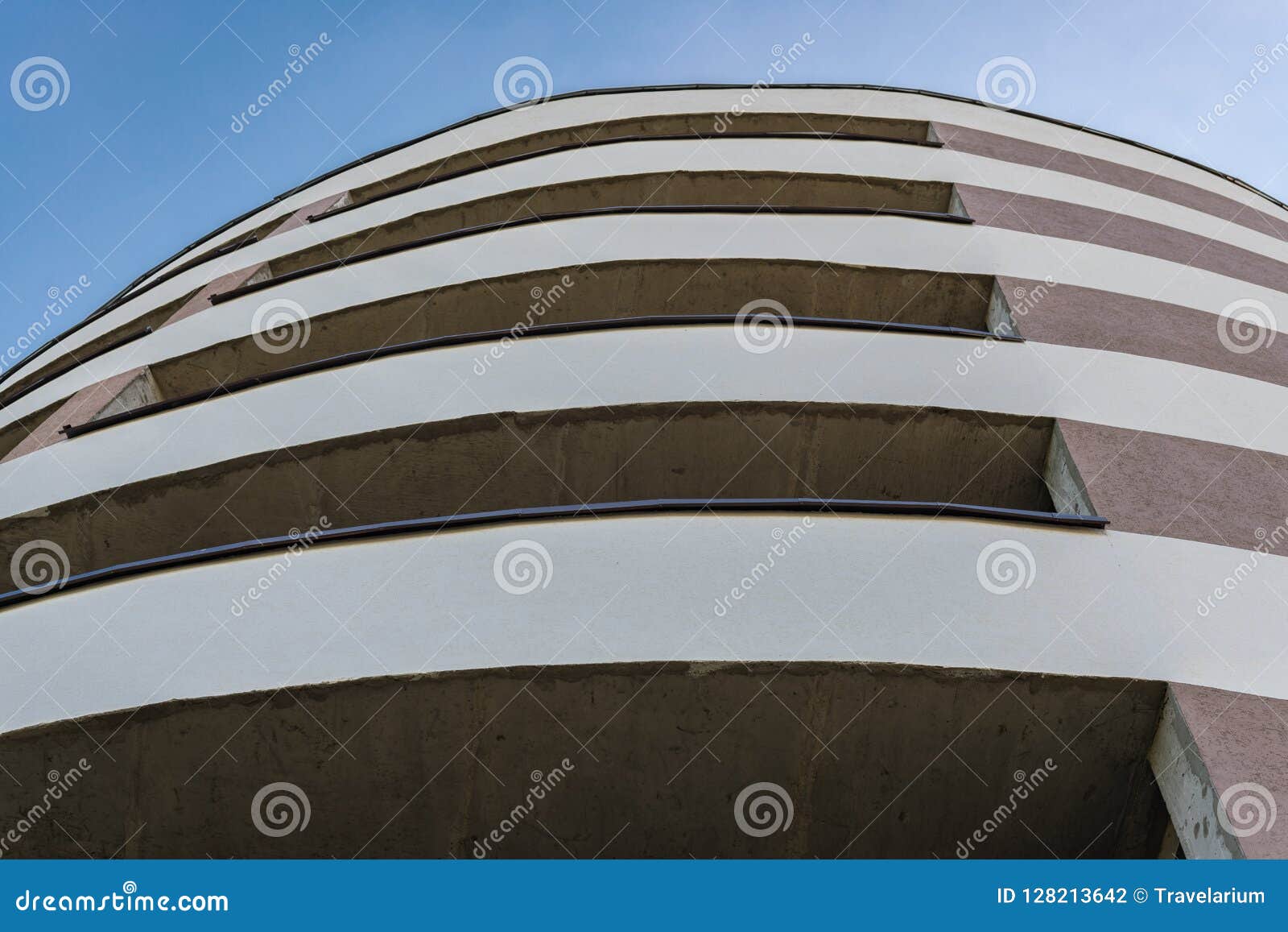 Multi Level Parking Area. Spiral Architecture Building with Car Garage ...