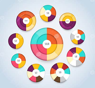 Multi Level Pie Chart Template for Presentation. Vector Stock Vector ...