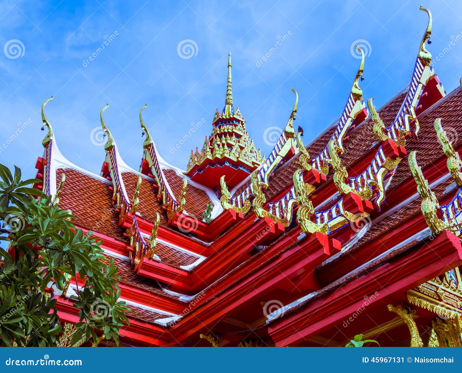 Multi Level Roofs of Thai Ancient Architecture. Stock Image - Image of ...