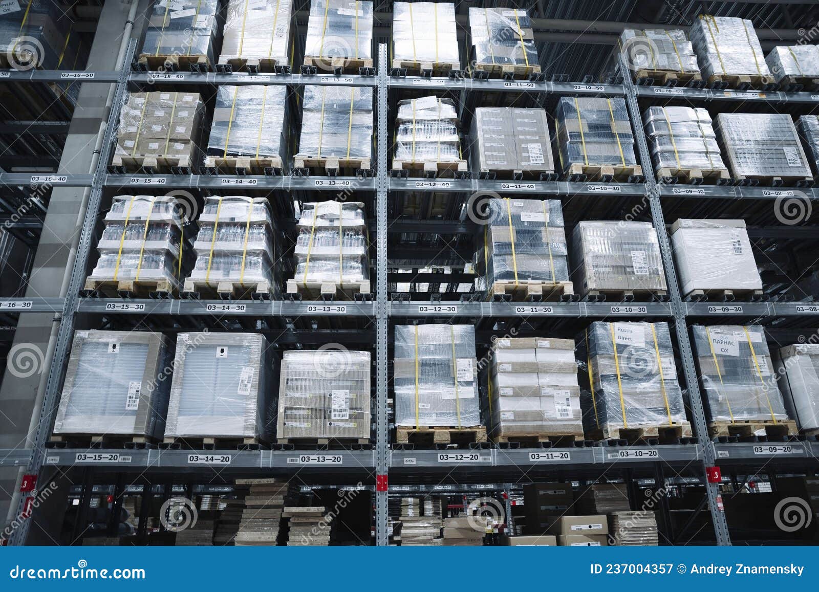 Multi-level Shelving for Storing Goods in a Warehouse Stock Image ...