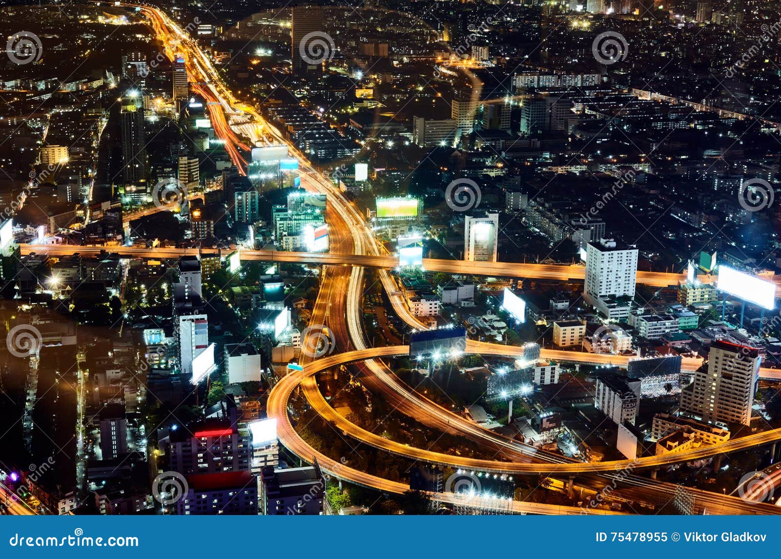 Multi Level Stack Interchange in Bangkok Stock Image - Image of ...