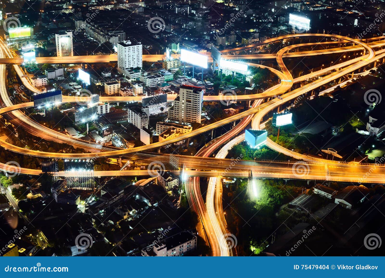 Multi Level Stack Interchange in Bangkok Stock Photo - Image of black ...