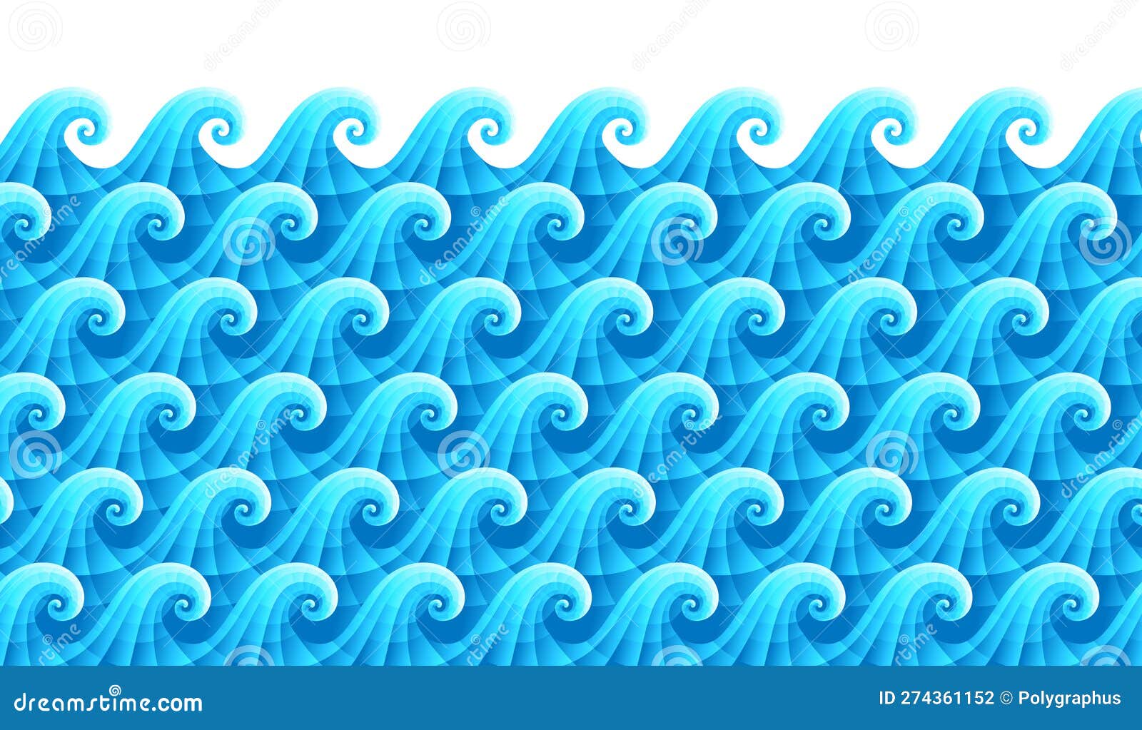 Multi-level Stereogram Illusion with Blue Curly Waves - Vector ...