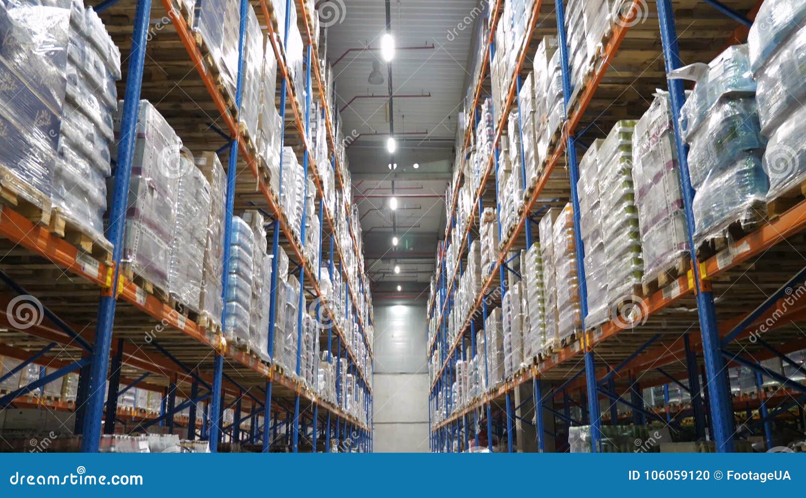 Multi Level Warehouse with Cardboard Boxes Arranged on the Racks Stock ...