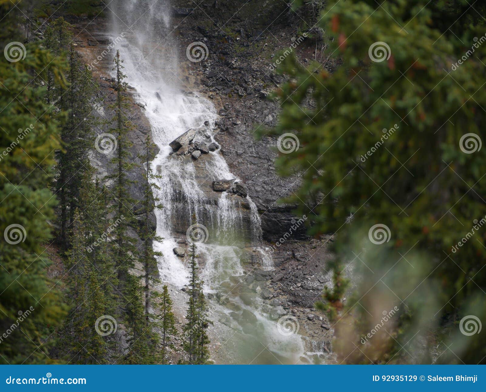 Multi-level Waterfall in Jasper National Park Stock Image - Image of ...