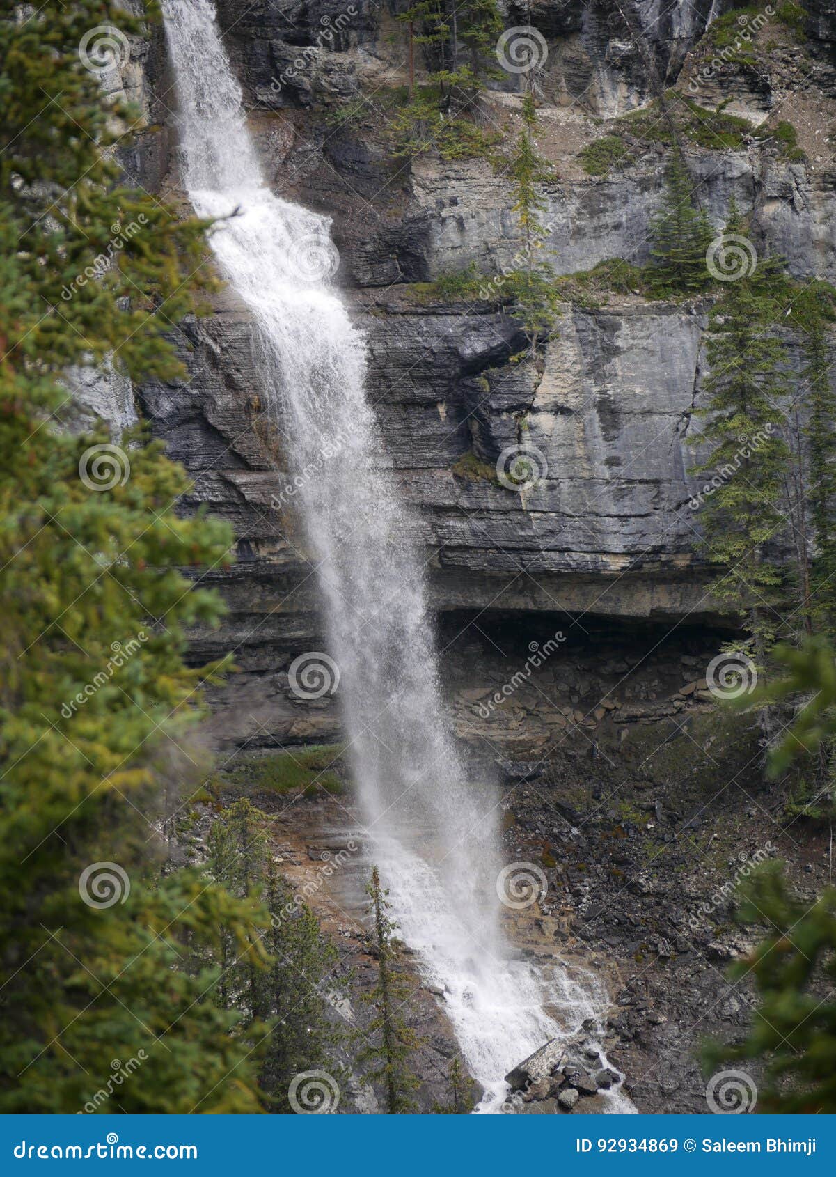 Multi-level Waterfall in Jasper National Park Stock Image - Image of ...