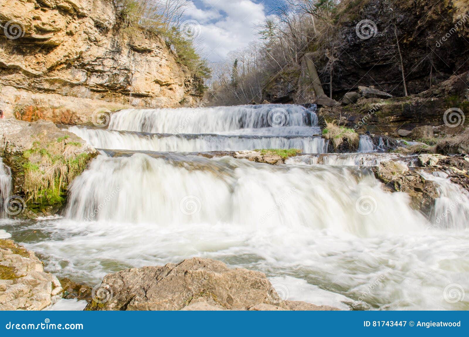 Multi level waterfall stock image. Image of waterfalls - 81743447