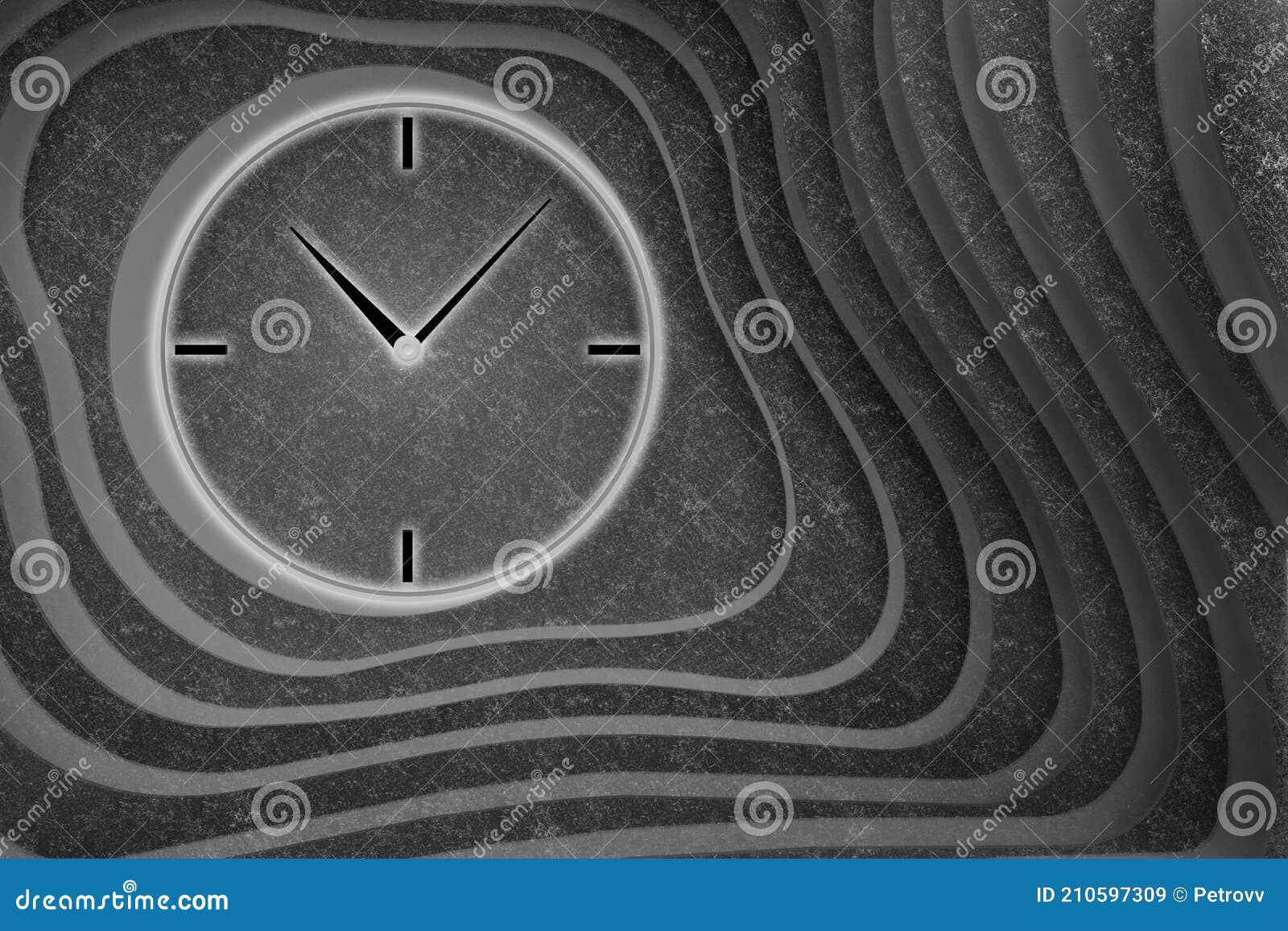Multi-level Wavy Lines Form into Clock Face Stock Illustration ...