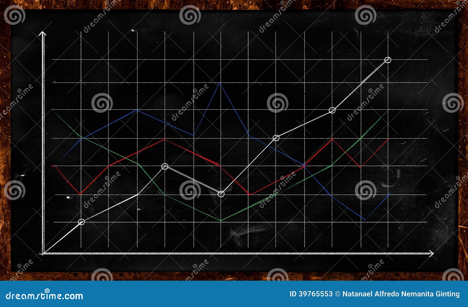 Multi Line Graph Increasing Statistic on Blackboard Stock Illustration ...