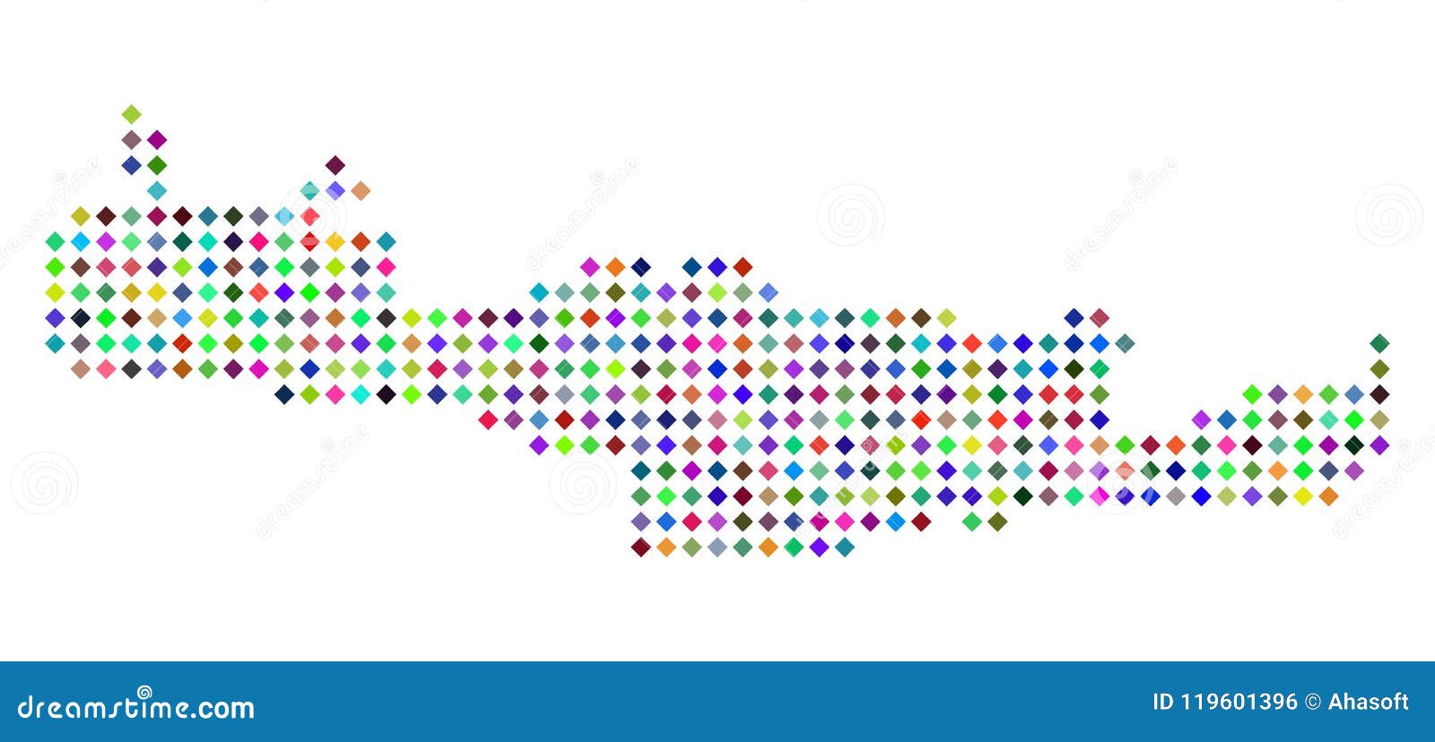 Multi Mapa Pontilhado Colorido Da Ilha Da Creta Ilustração do Vetor ...