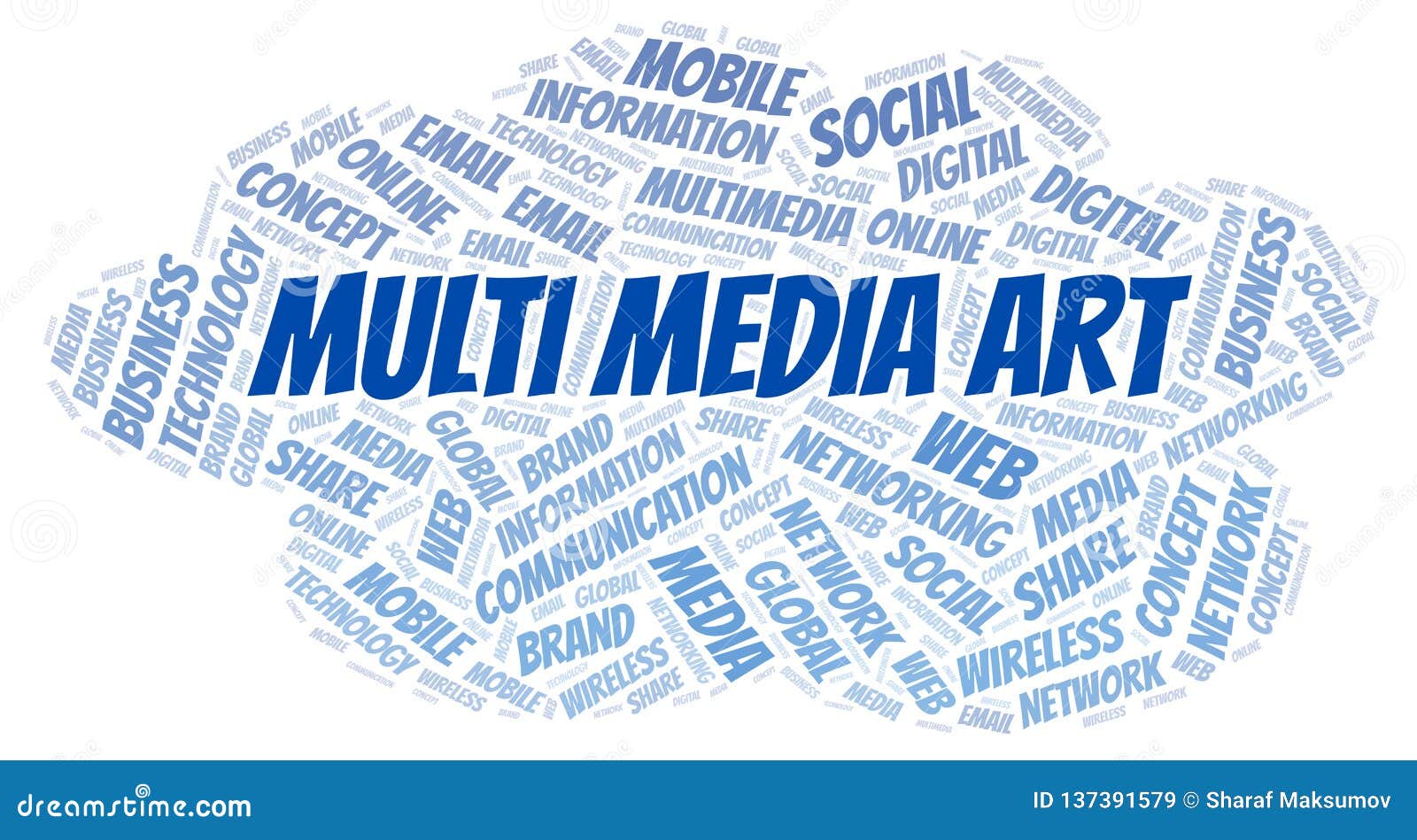 Multi Media Art word cloud stock illustration. Illustration of ...