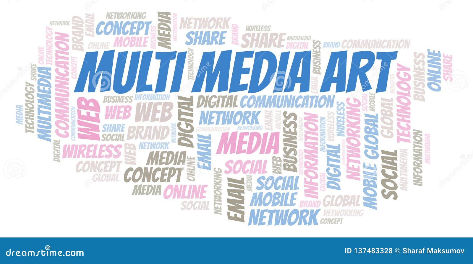 Multi Media Art word cloud stock illustration. Illustration of text ...