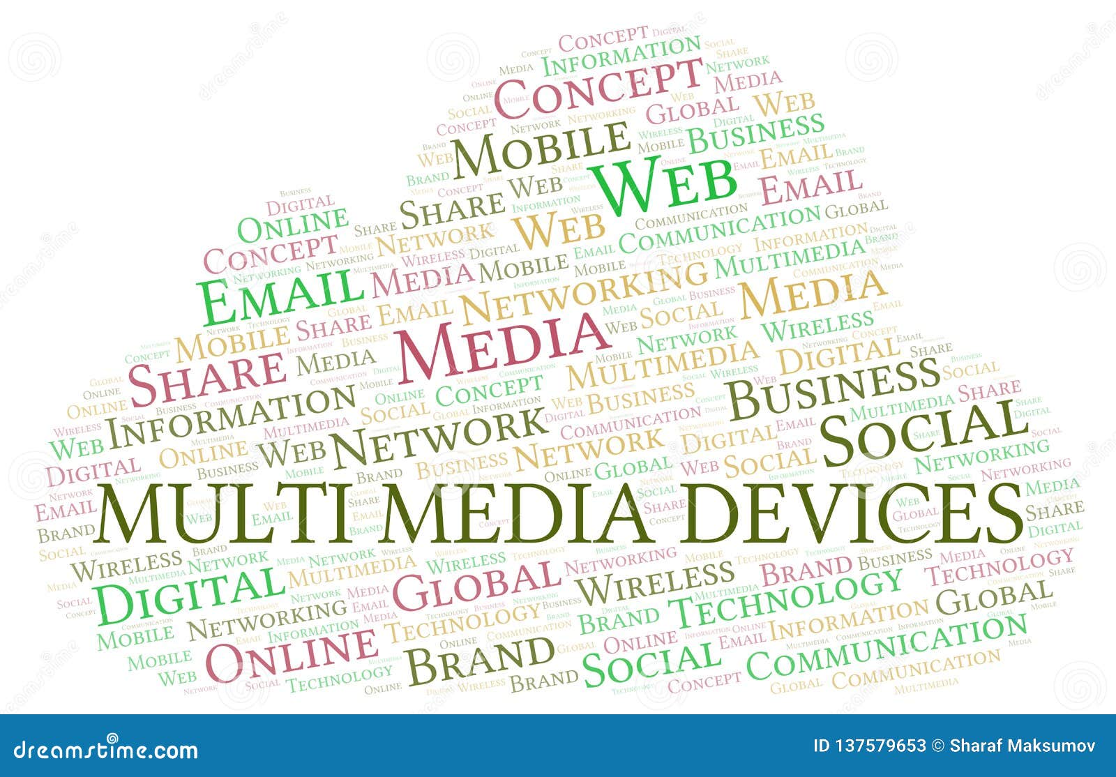 Multi Media Devices Word Cloud Stock Illustration - Illustration of ...