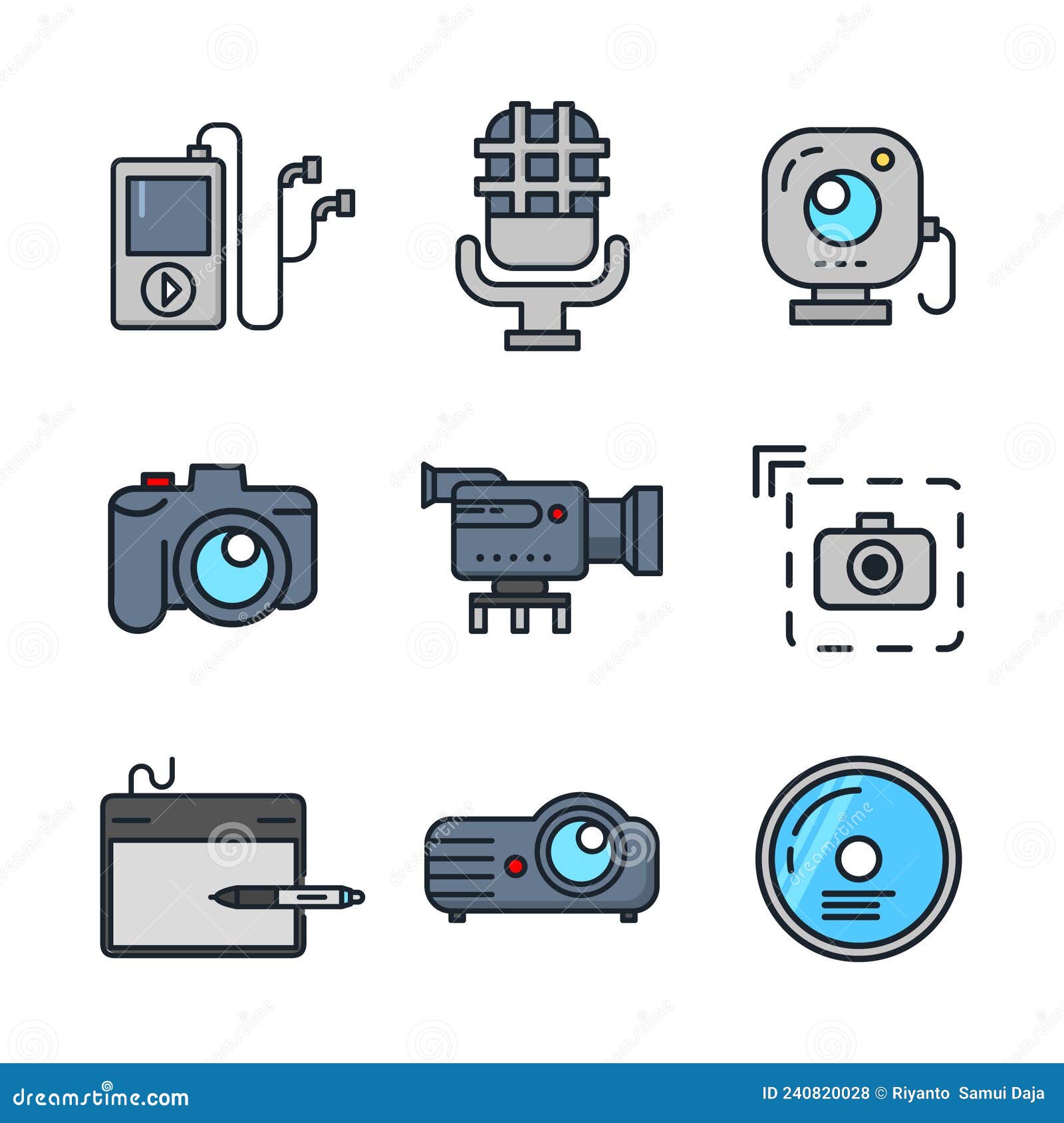 Multi Media Icon Color Illustration Design Stock Vector - Illustration ...