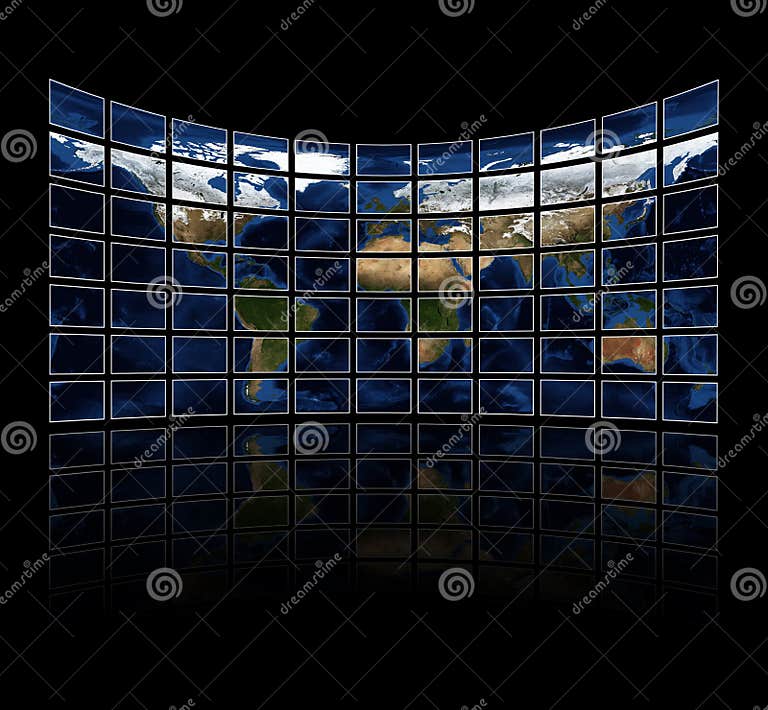 Multi Media Screens Displaying the Atlas Stock Illustration ...