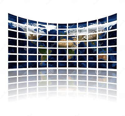 Multi Media Screens Displaying the Atlas Stock Illustration ...
