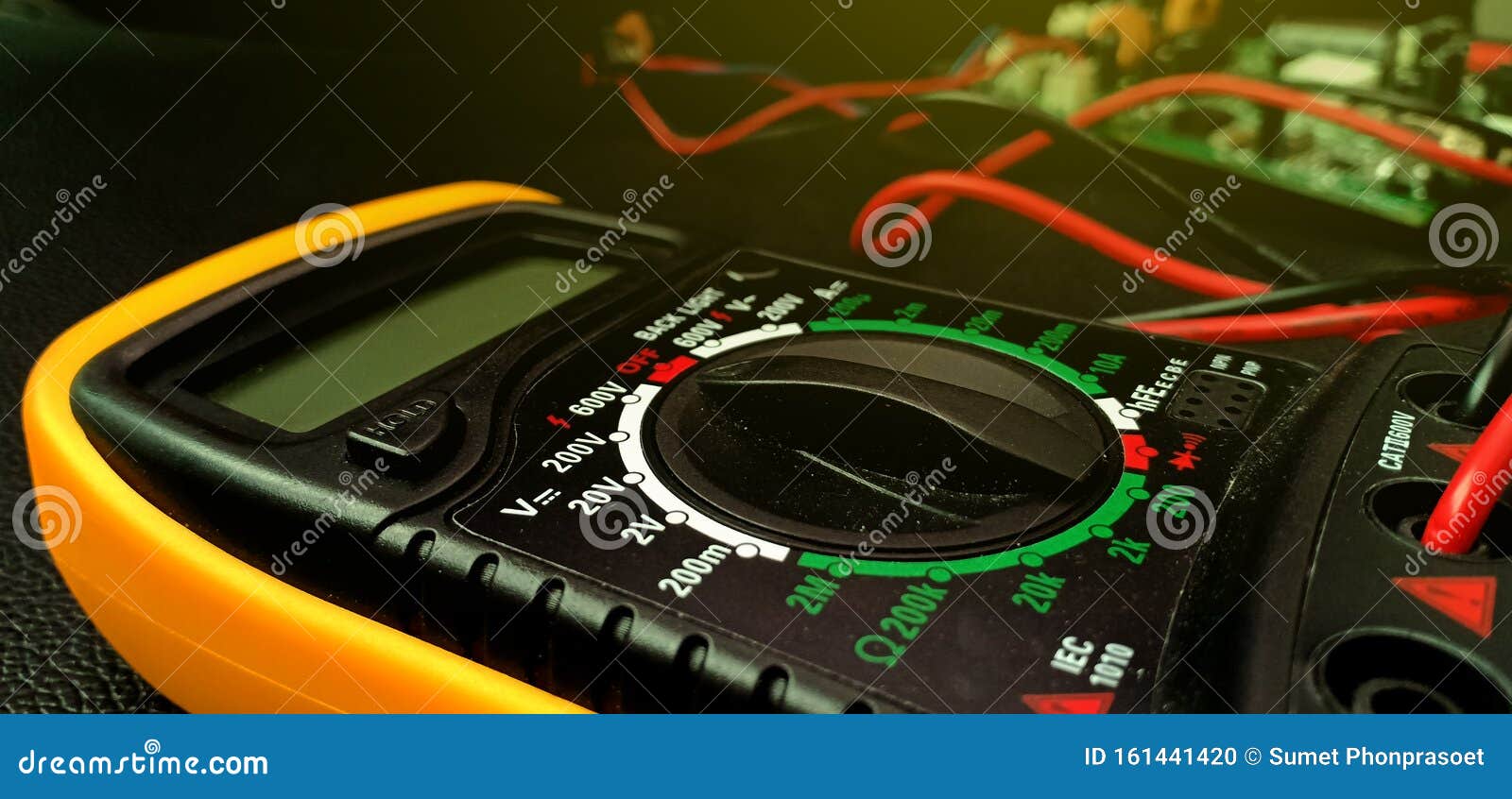 Multi meter and electronic stock photo. Image of designer - 161441420