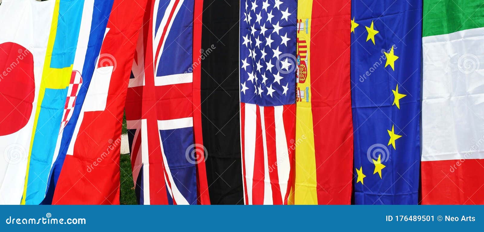 Multi-nation flags stock image. Image of britain, sweden - 176489501