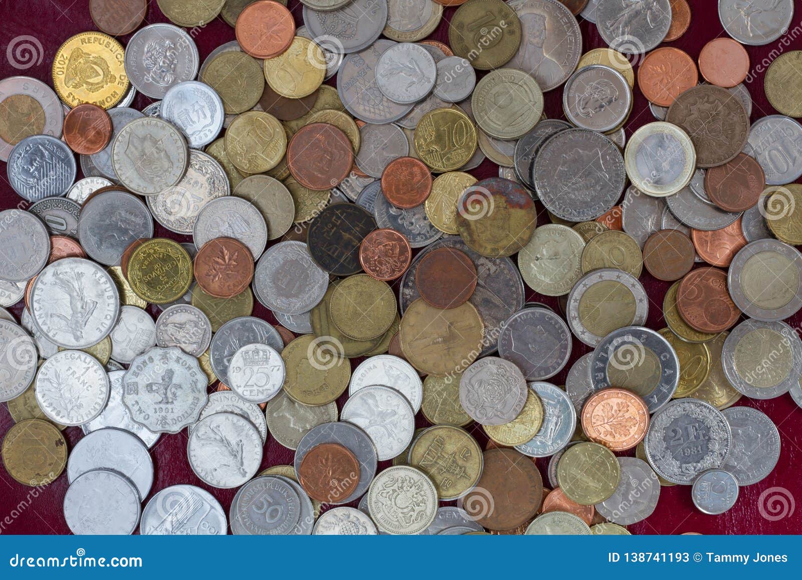 Multi National Coins stock image. Image of dollars, euro - 138741193