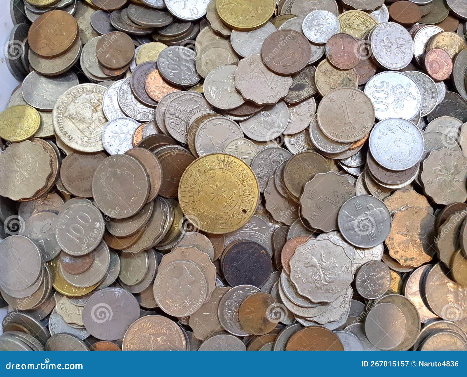 Multi National Coins stock image. Image of white, finance - 267015157