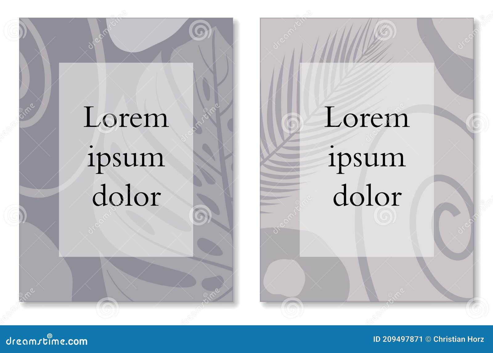 Multi-page Botanical and Floral Layout Template Stock Illustration ...