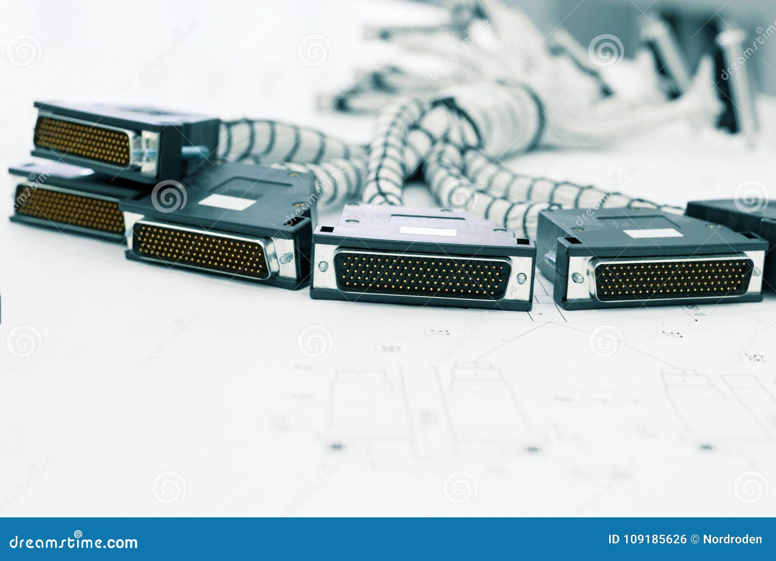 A Bundle of Cable Harnesses Lies on the Table. Stock Photo - Image of ...