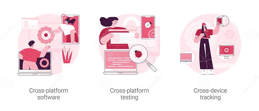 Multi Platform Framework Abstract Concept Vector Illustrations. Stock ...