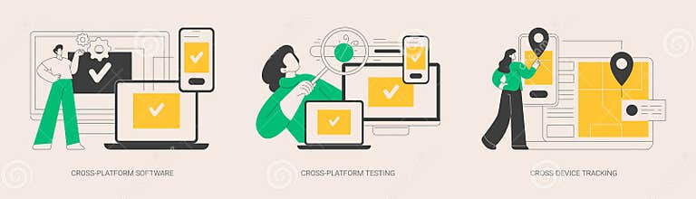 Multi Platform Framework Abstract Concept Vector Illustrations Stock Vector Illustration Of