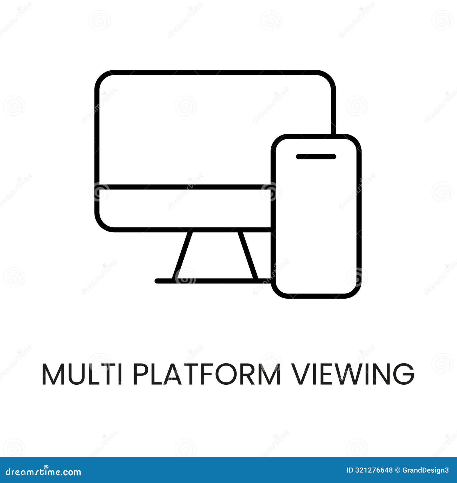 Multi Platform Viewing Icon Line Vector for Packaging on Cctv Camera ...