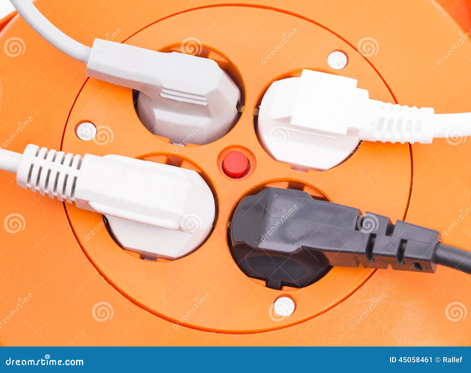 Multi Plug and Connected Power Cables Stock Image - Image of power ...