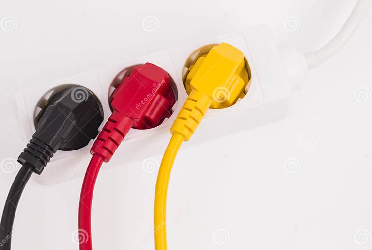 Multi Plug and Power Cables Stock Image - Image of shows, cable: 45615509