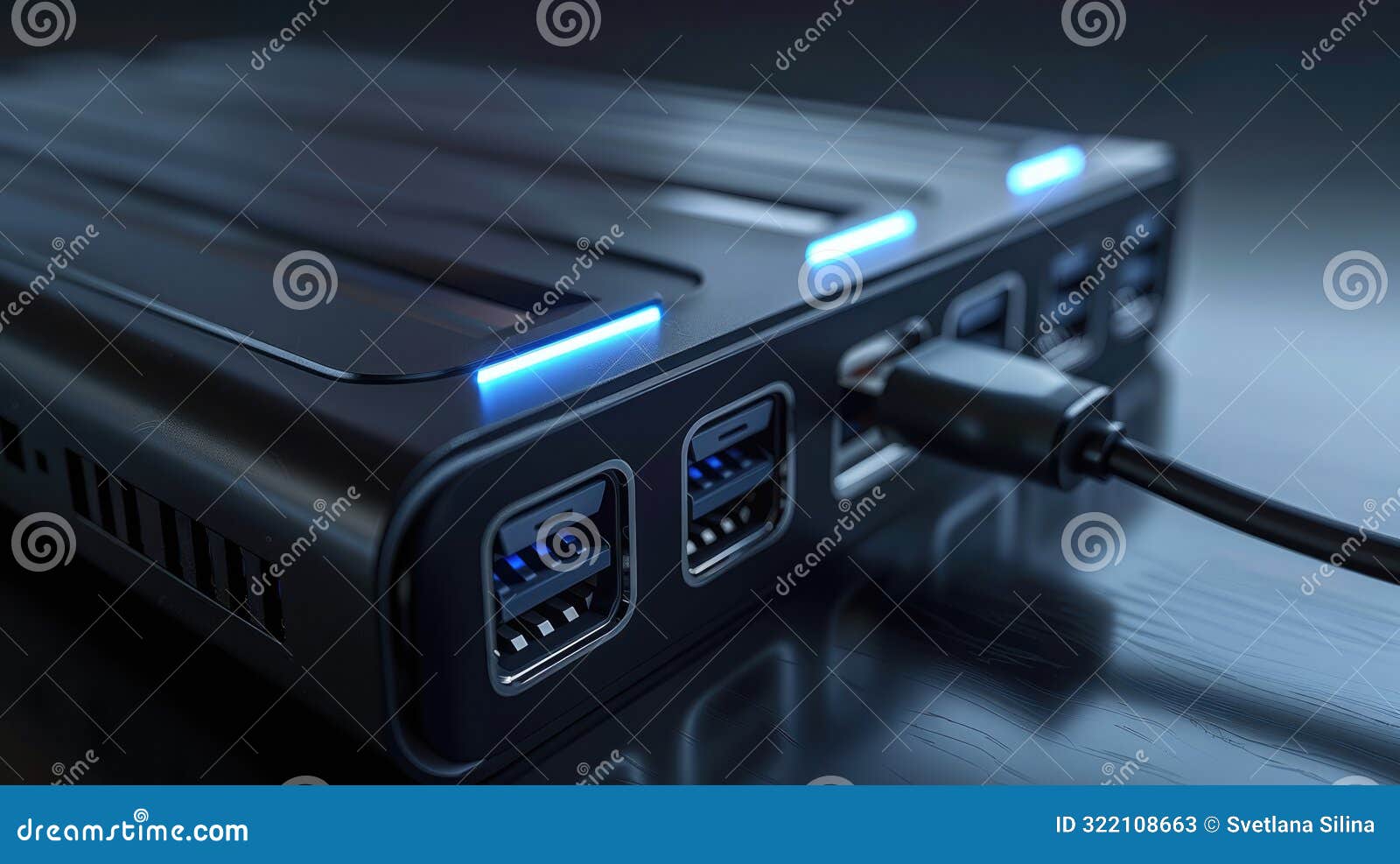 Multi-port USB Battery Pack, Perfect for Tech Ads, with Plenty of ...