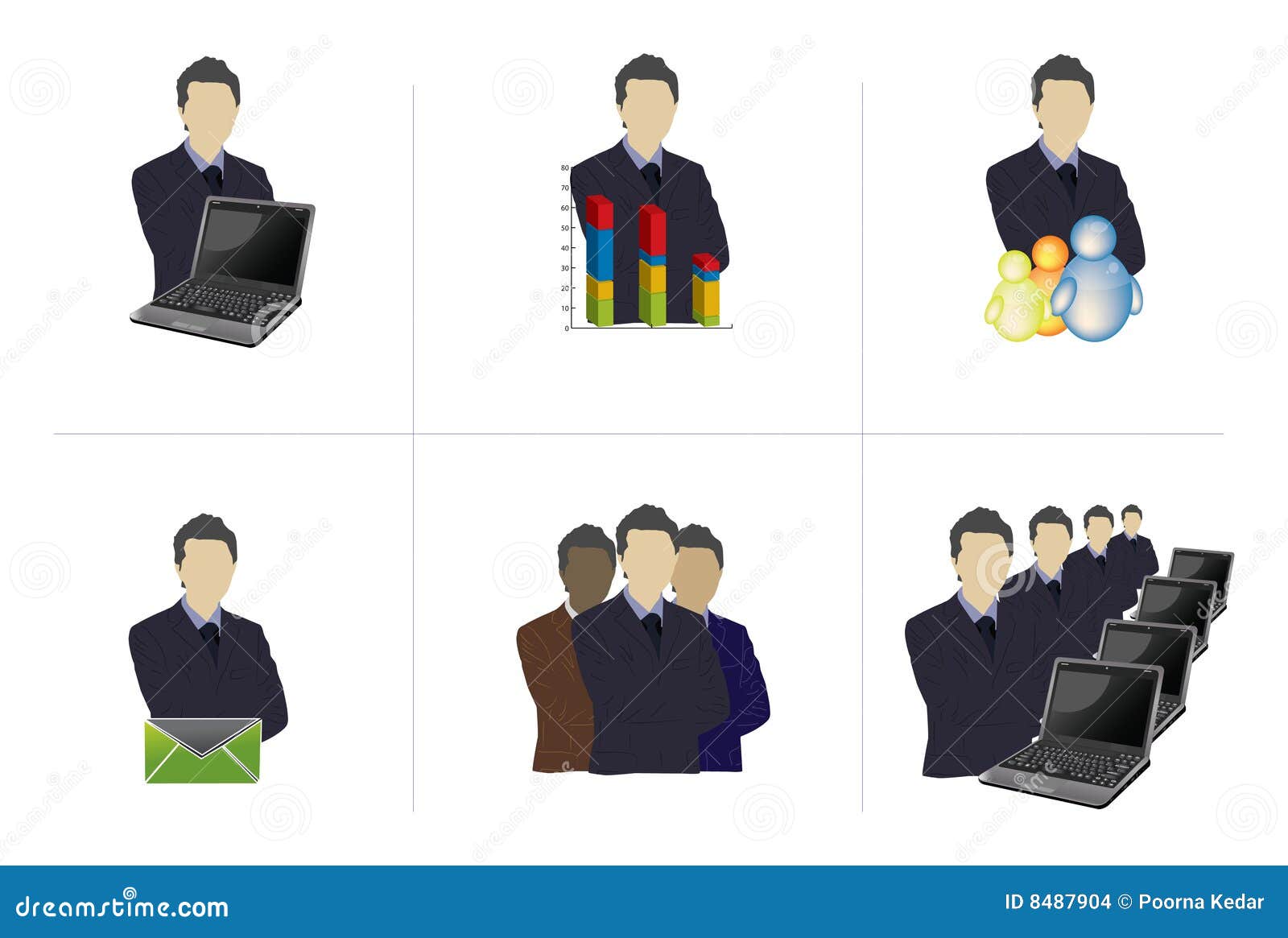 Multi Professionals stock illustration. Illustration of work - 8487904