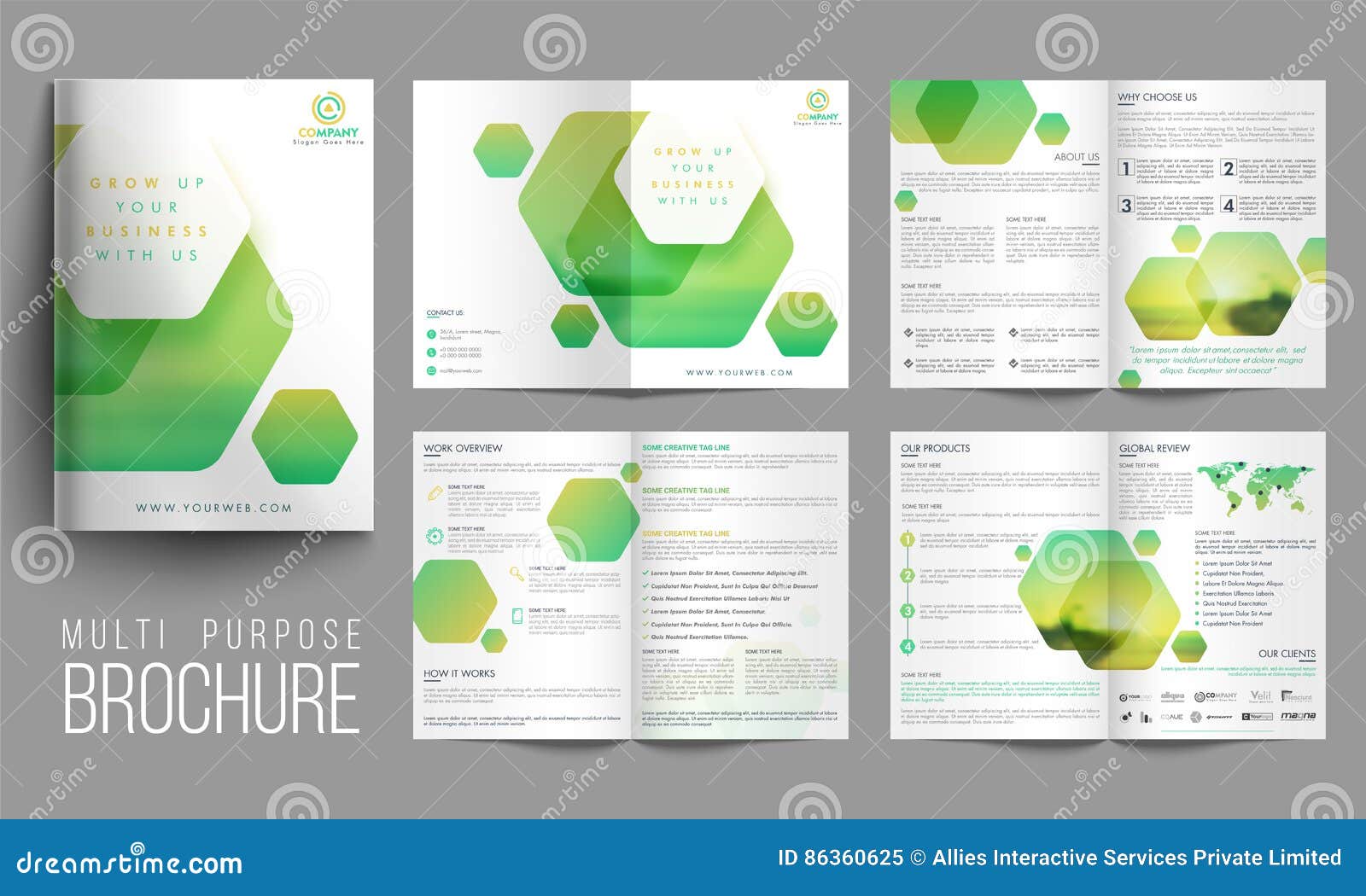 Multi-Purpose Eight Pages Brochure Set. Stock Illustration ...