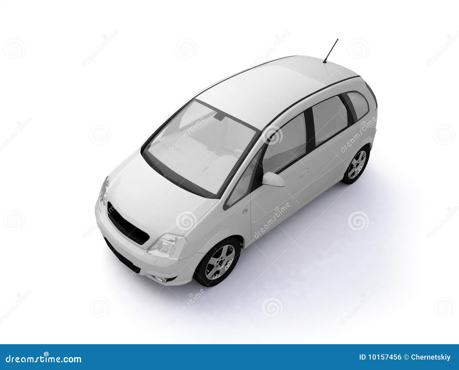 Multi-purpose White Car Top View Stock Illustration - Illustration of ...