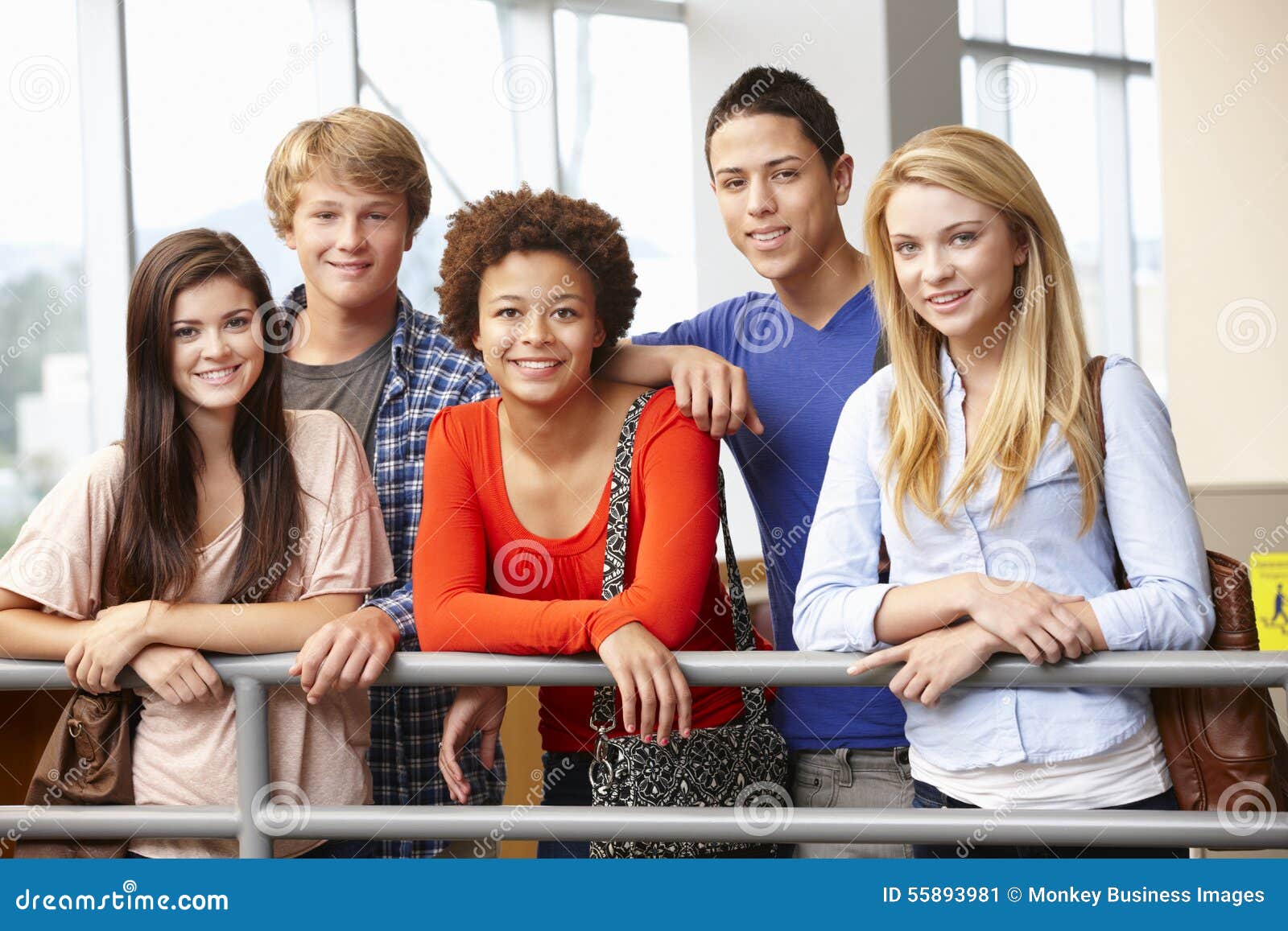 Multi Racial Student Group Indoors Stock Image - Image of academic ...