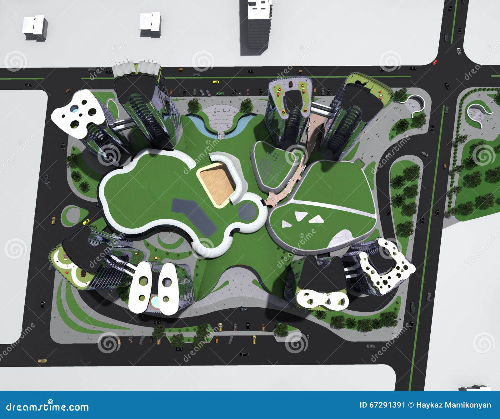 Multi residental complex stock illustration. Illustration of autocad ...