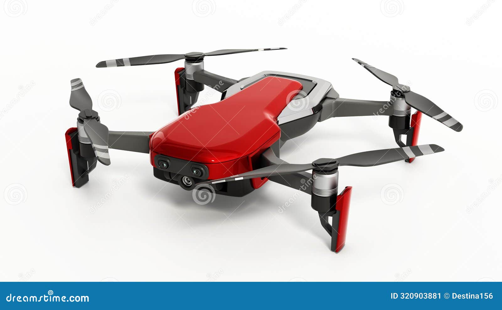Multi Rotor Drone Isolated On White Background. 3D Illustration Royalty ...