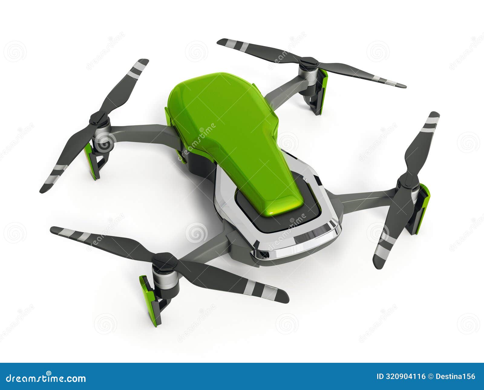 Multi Rotor Drone Isolated On White Background. 3D Illustration Royalty ...