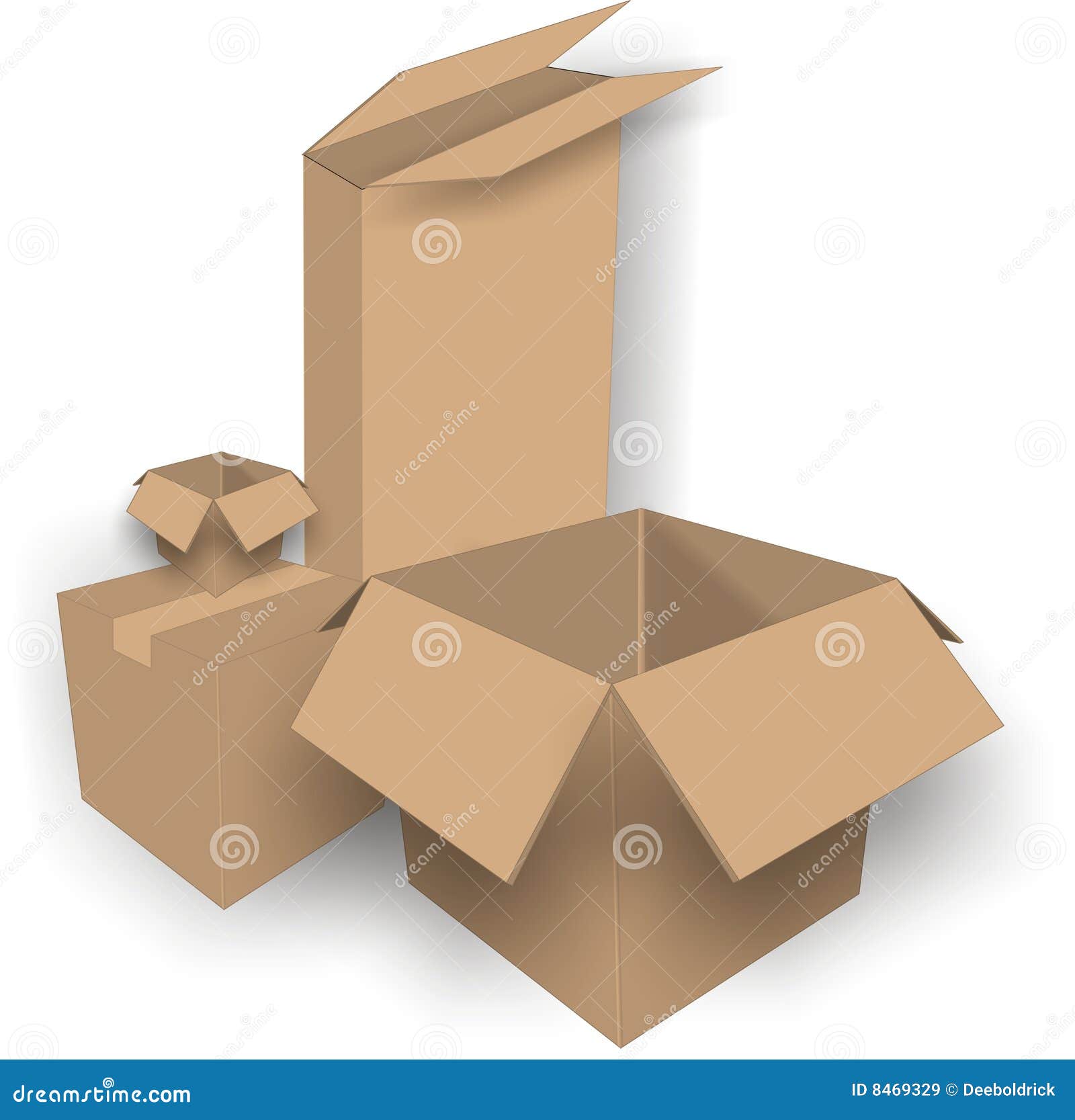 Multi Shaped 3 D Cardboard Box Illustrations Stock Vector ...