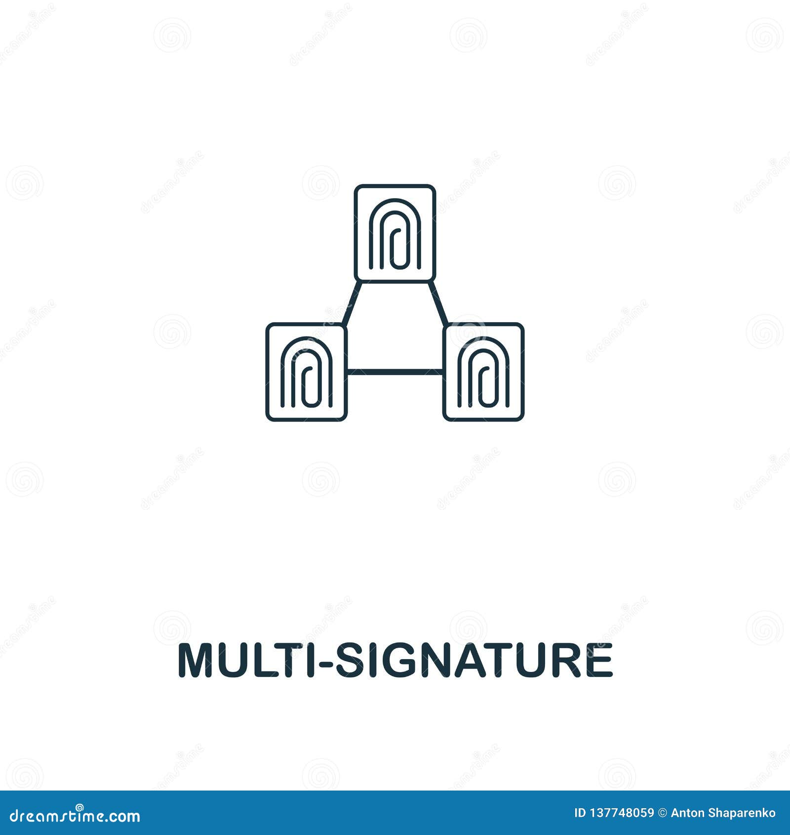 Multi Signature Outline Icon Thin Line Style Design From Blockchain